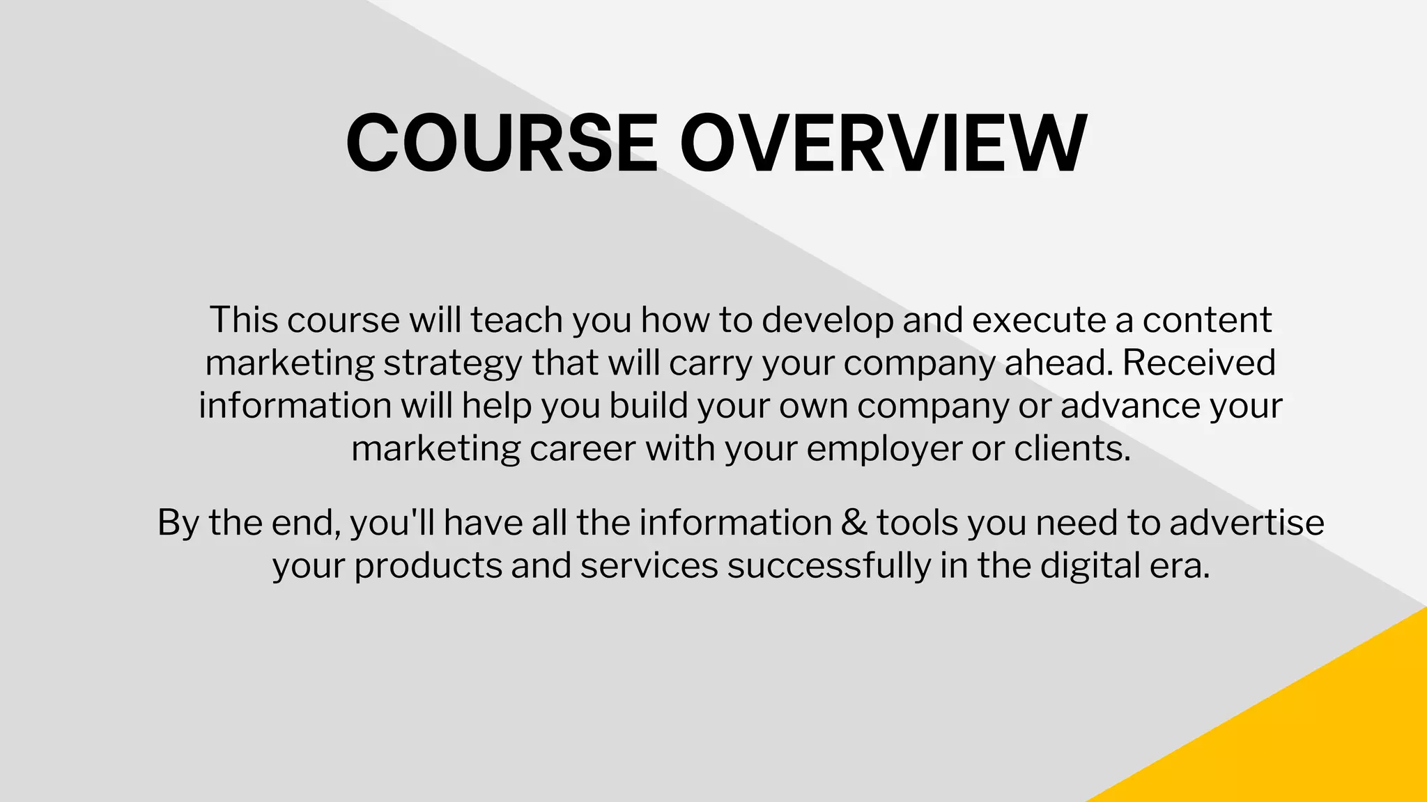 Content Marketing Course Overview | PPT