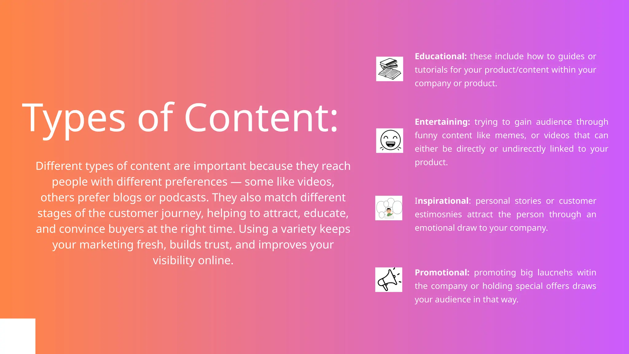 Content Marketing for Sinclair Marketing | PPTX