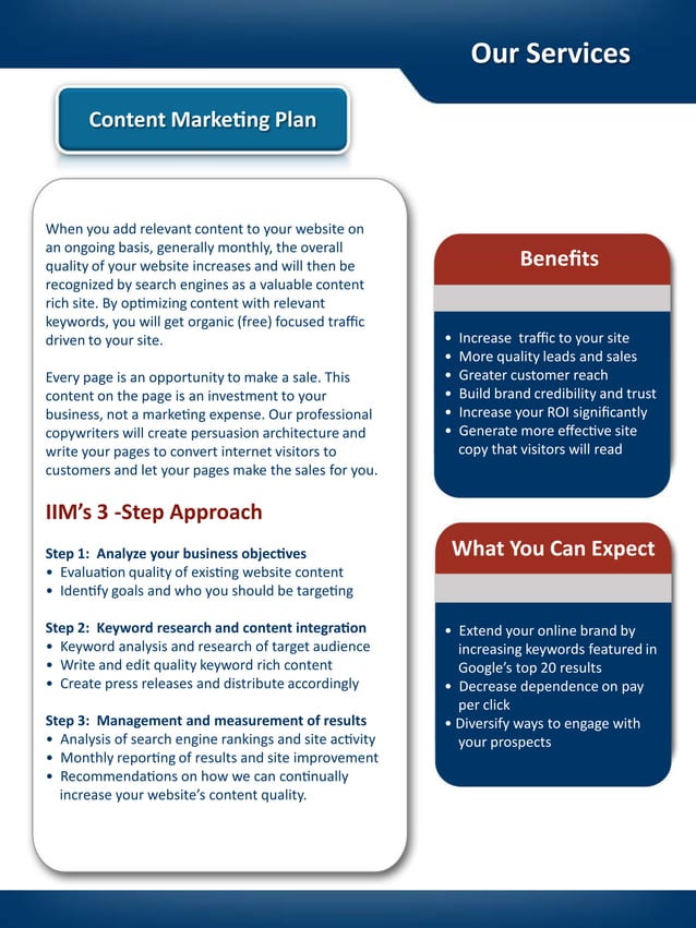 Content marketing plan brochure | PDF