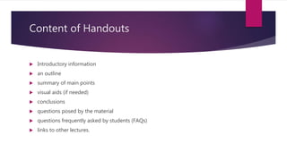 General Principles to Make Handouts | PPTX