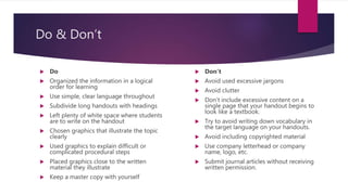 General Principles to Make Handouts | PPTX