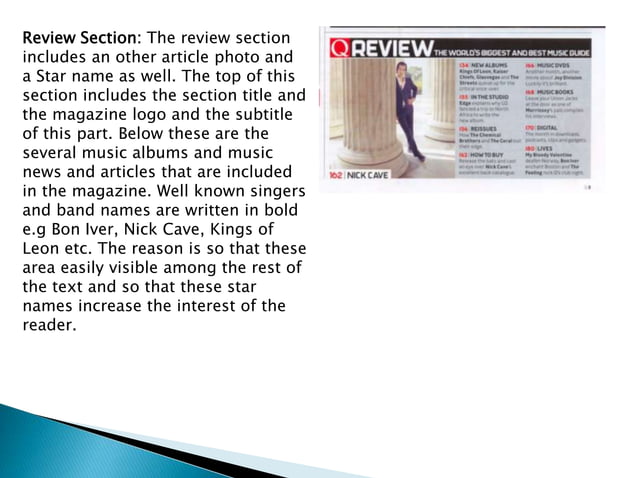 Magazine Contents page textual analysis media studies | PPTX