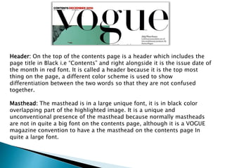 Magazine Contents page textual analysis media studies | PPTX