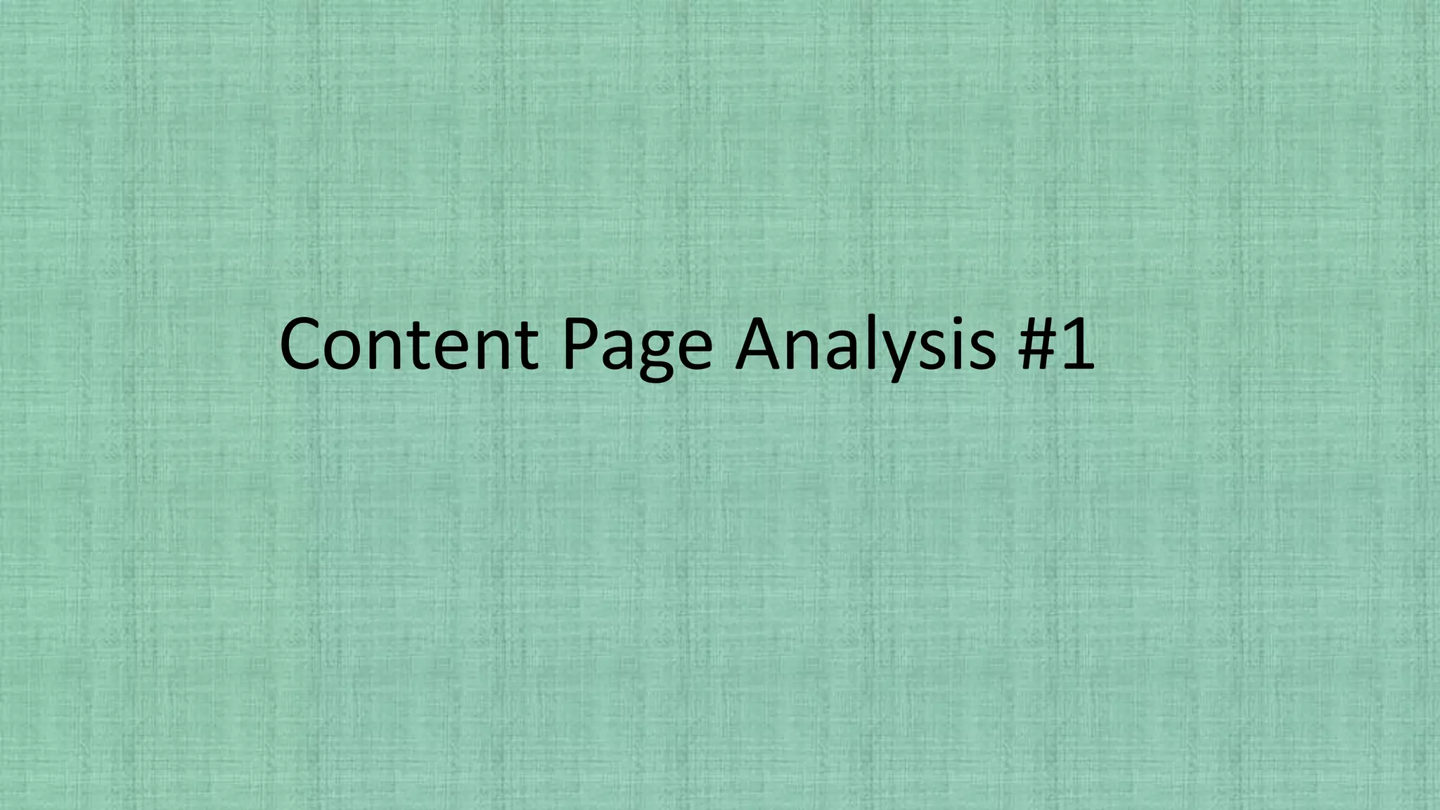 Content page analysis | PPTX | Style & Fashion