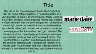 Content page analysis | PPTX | Style & Fashion