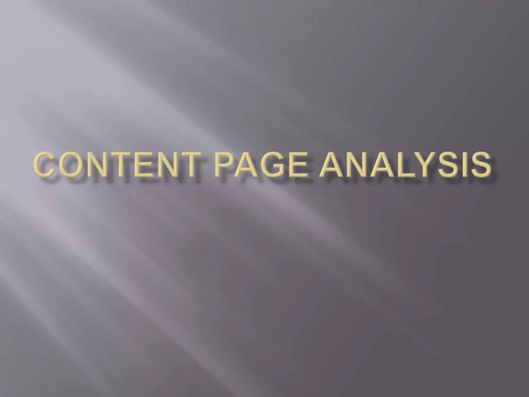 Content page analysis | PPTX