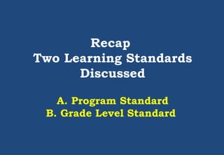 Content,performance standard | PPT