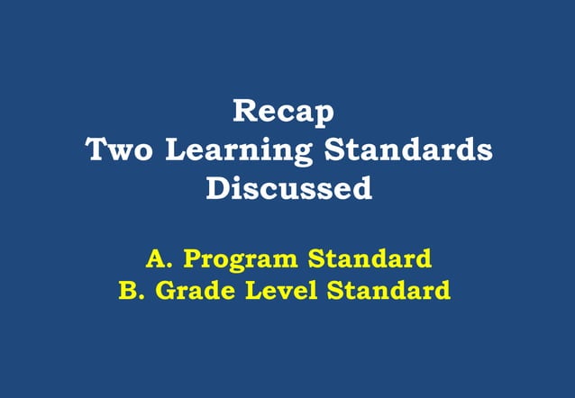 Content,performance standard | PPT | Educational Assessment | Education