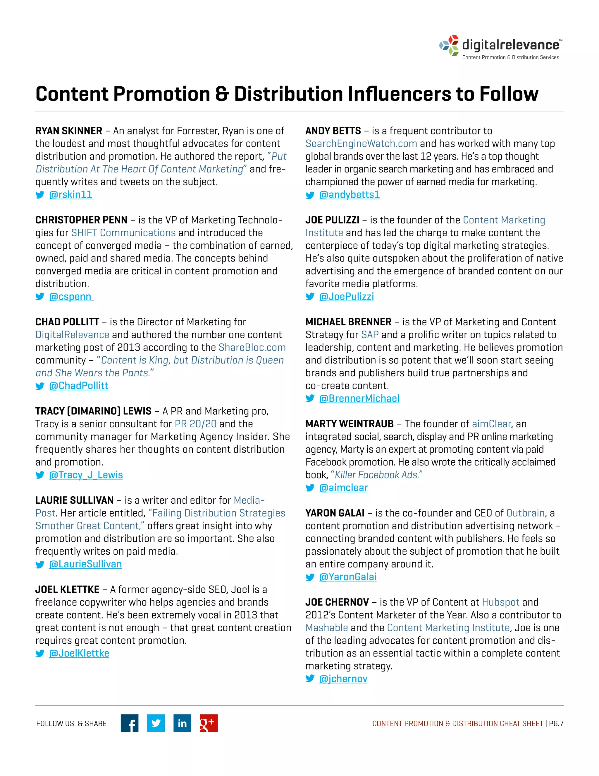 Content Promo Cheatsheet by Digital Relevance | PDF | Desktop ...
