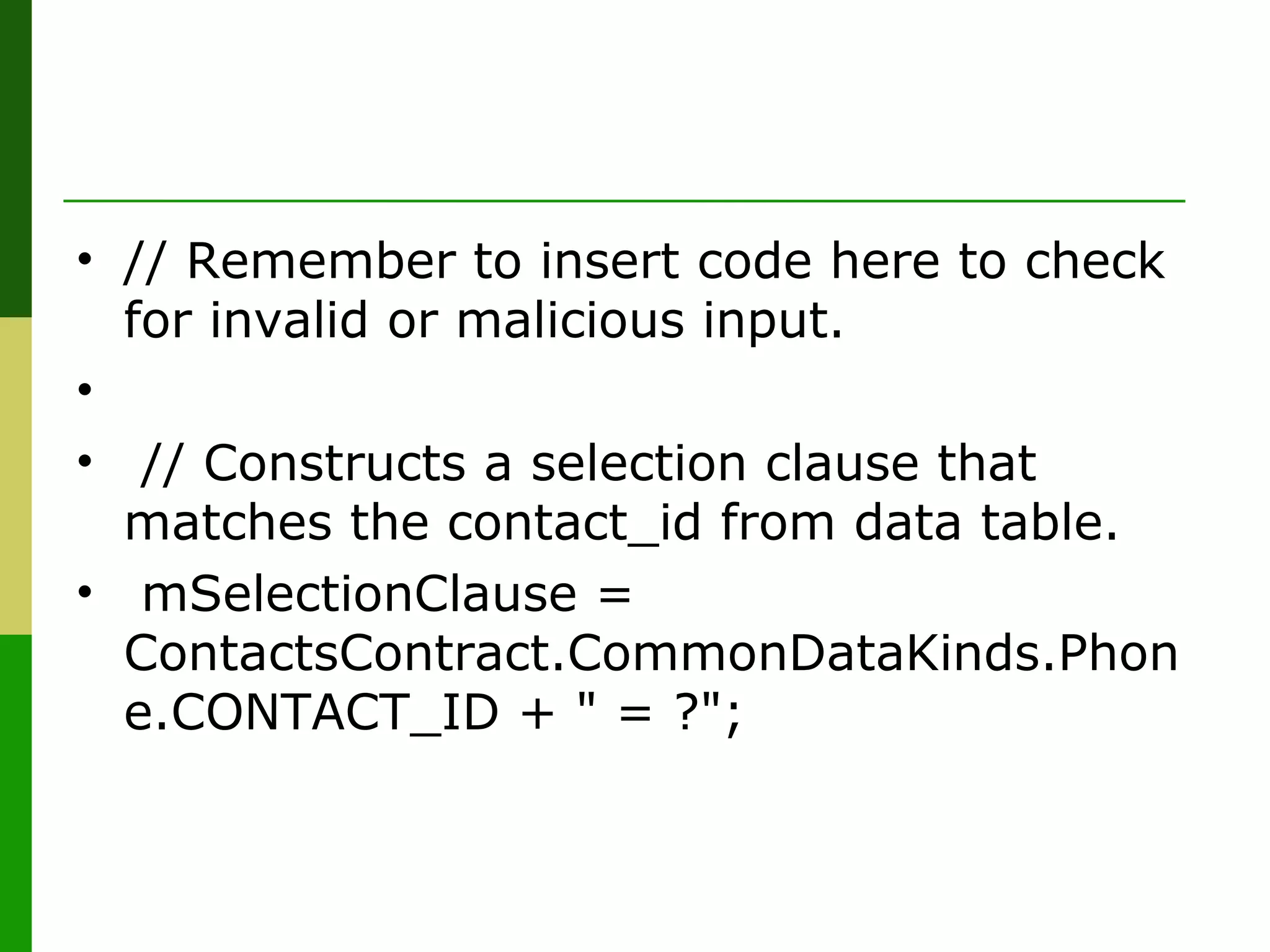 Content Providers in Android | PPT | Databases | Computer Software and Applications