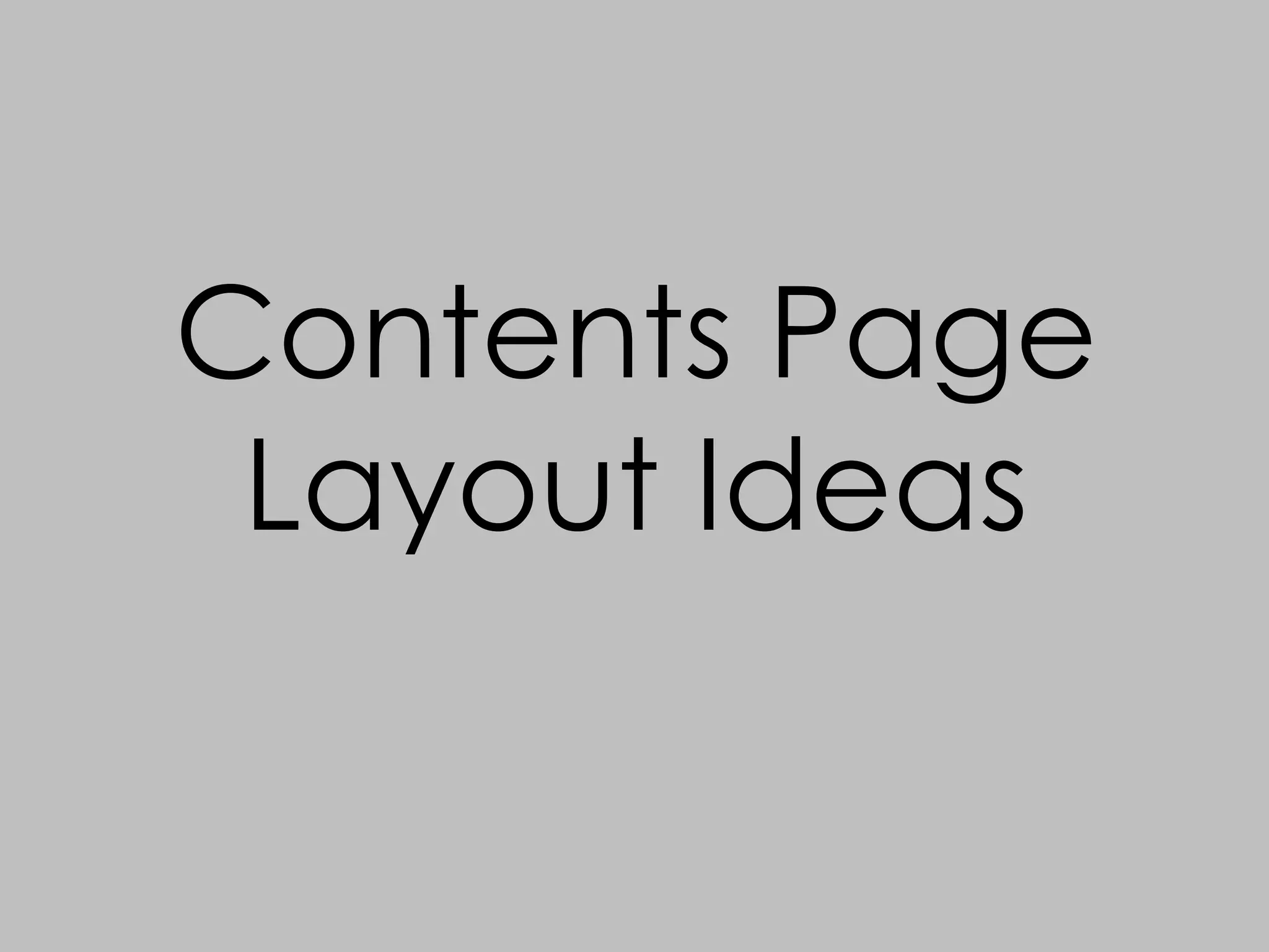 Contents page layout ideas | PPT