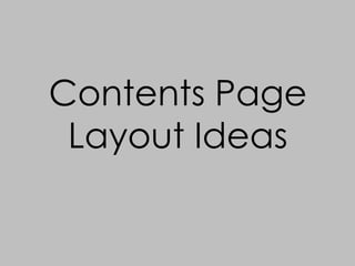 Contents page layout ideas | PPT