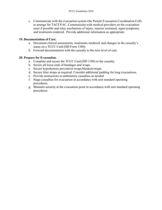 Contenidos TCCC actualizacion 2024. Medicina de combate | PDF