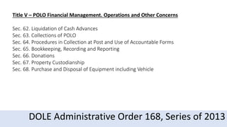 DOLE Administrative Order 168, series of 2013 | PPTX