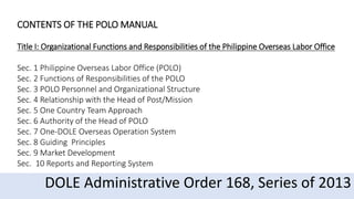 DOLE Administrative Order 168, series of 2013 | PPTX