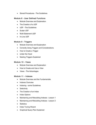 Contents sql | DOC | Databases | Computer Software and Applications