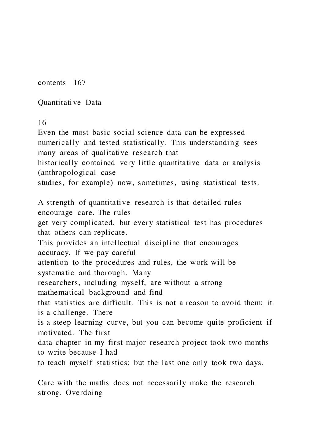 contents 167Quantitative Data16Even the most basic | PDF