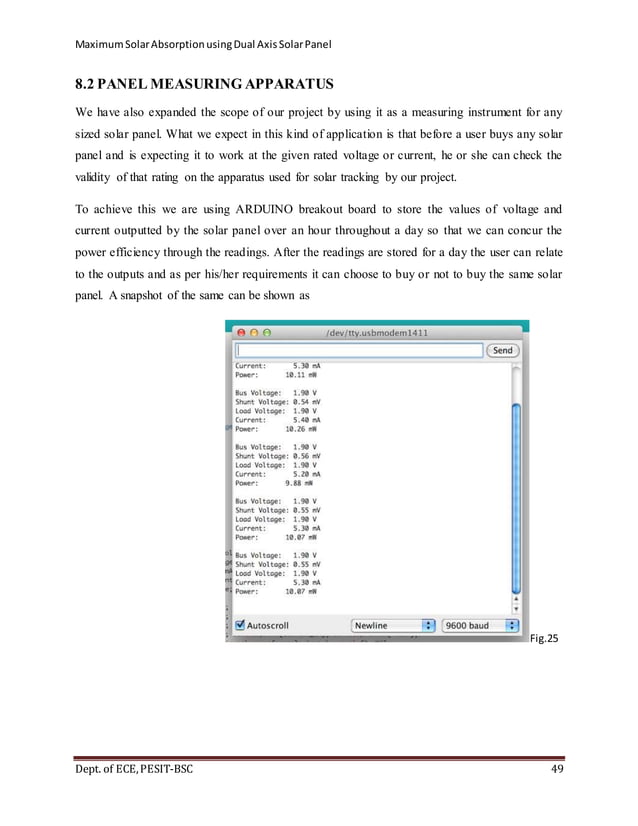 Maximum solar absorption using dual axis solar panel report | PDF