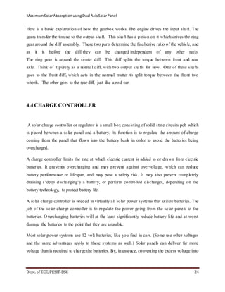 Maximum solar absorption using dual axis solar panel report | PDF