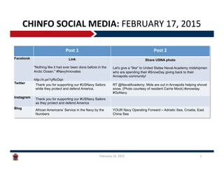 Navy Social Media Content Schedule for Feb. 17, 2015 | PDF