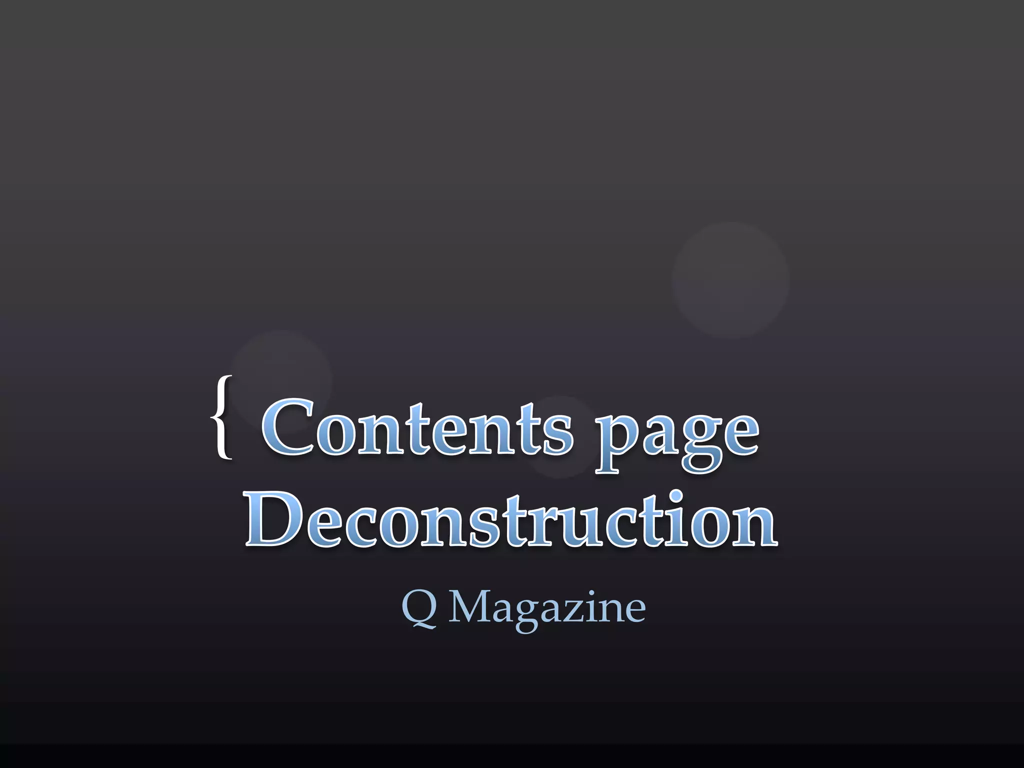 Contents deconstruction NME | PPTX