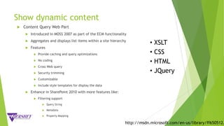 Introduction to Content Search Web Part | PPTX | Web Design and HTML | Internet