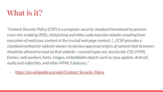 Content Security Policy | PDF