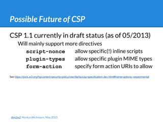 W3C Content Security Policy | PPT