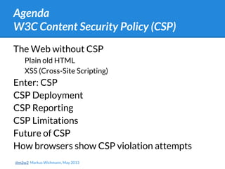 W3C Content Security Policy | PPT