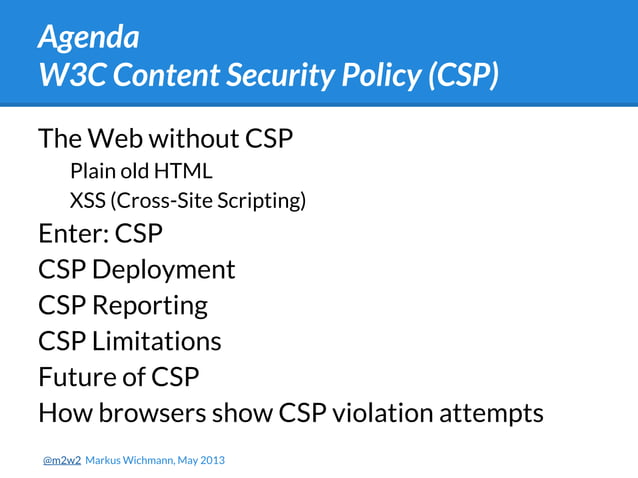 W3C Content Security Policy | PPT