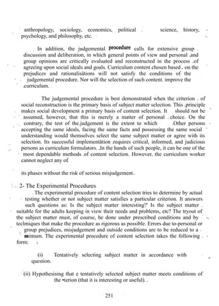Content Selection, curriculum development | DOCX