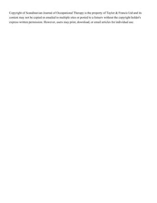 Occupational balance as used in occupational therapy: A concept ...