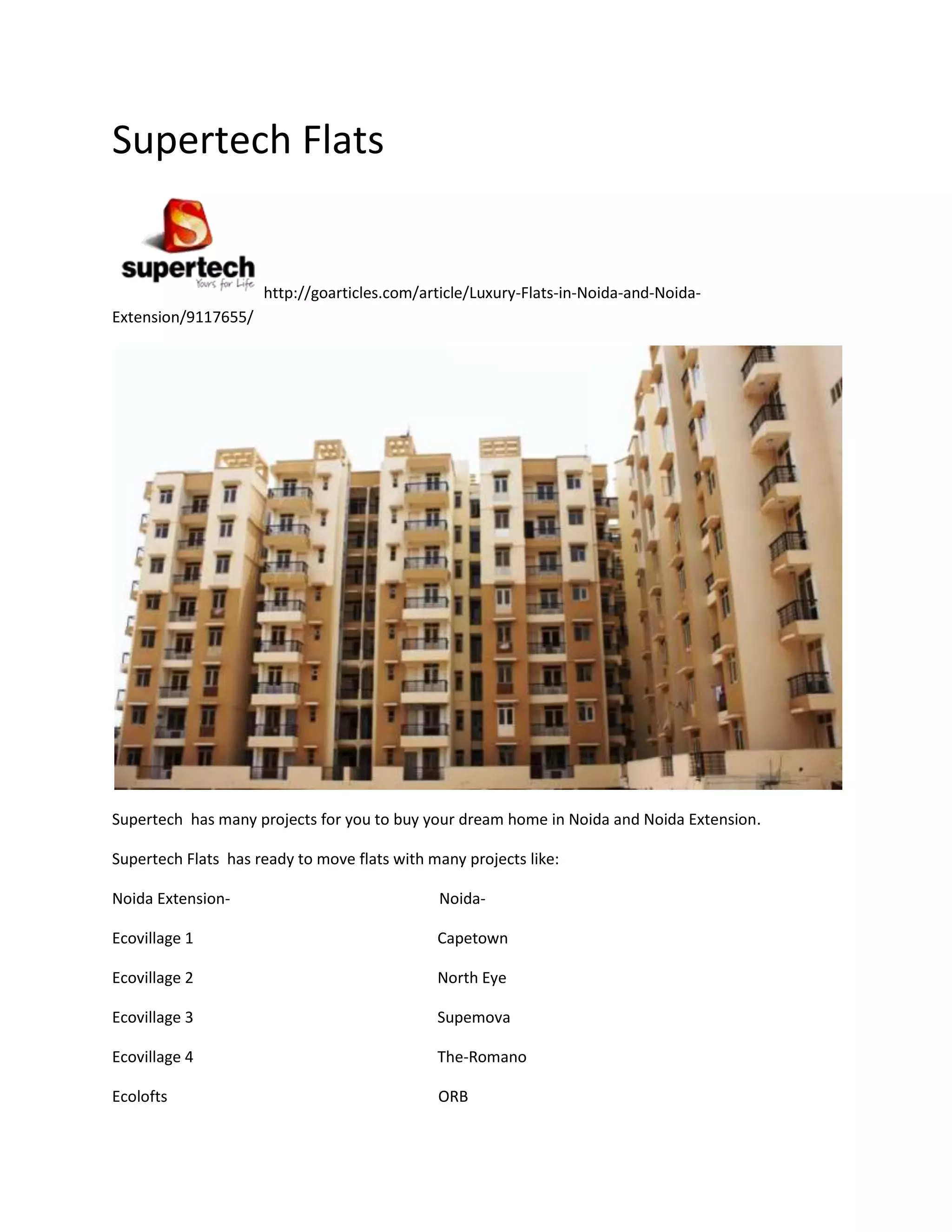Supertech Flats | PDF
