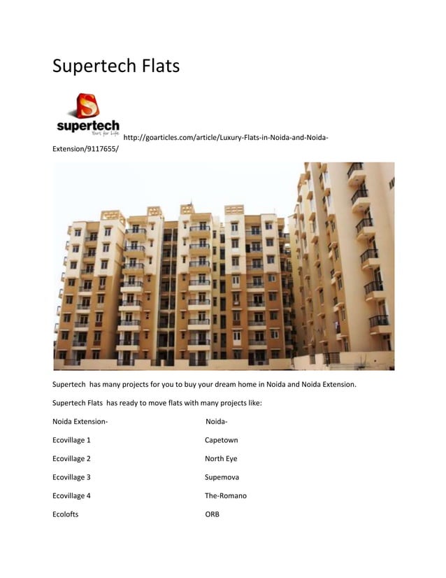 Supertech Flats | PDF