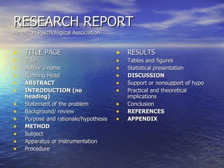 Contents Of A Research Repor Tppt | PPT