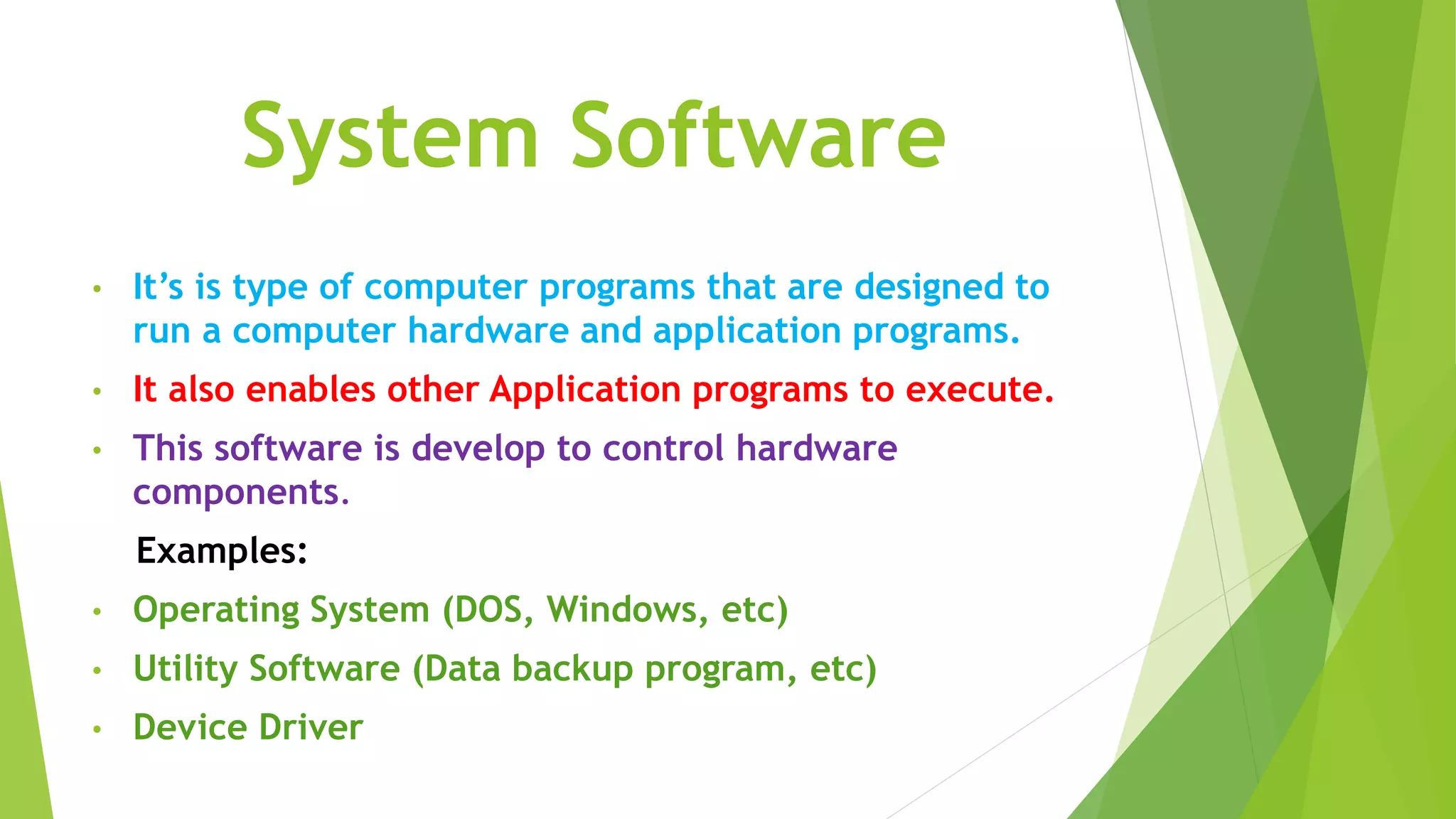 Contents of Computer Software | PPTX | Operating Systems | Computer Software and Applications