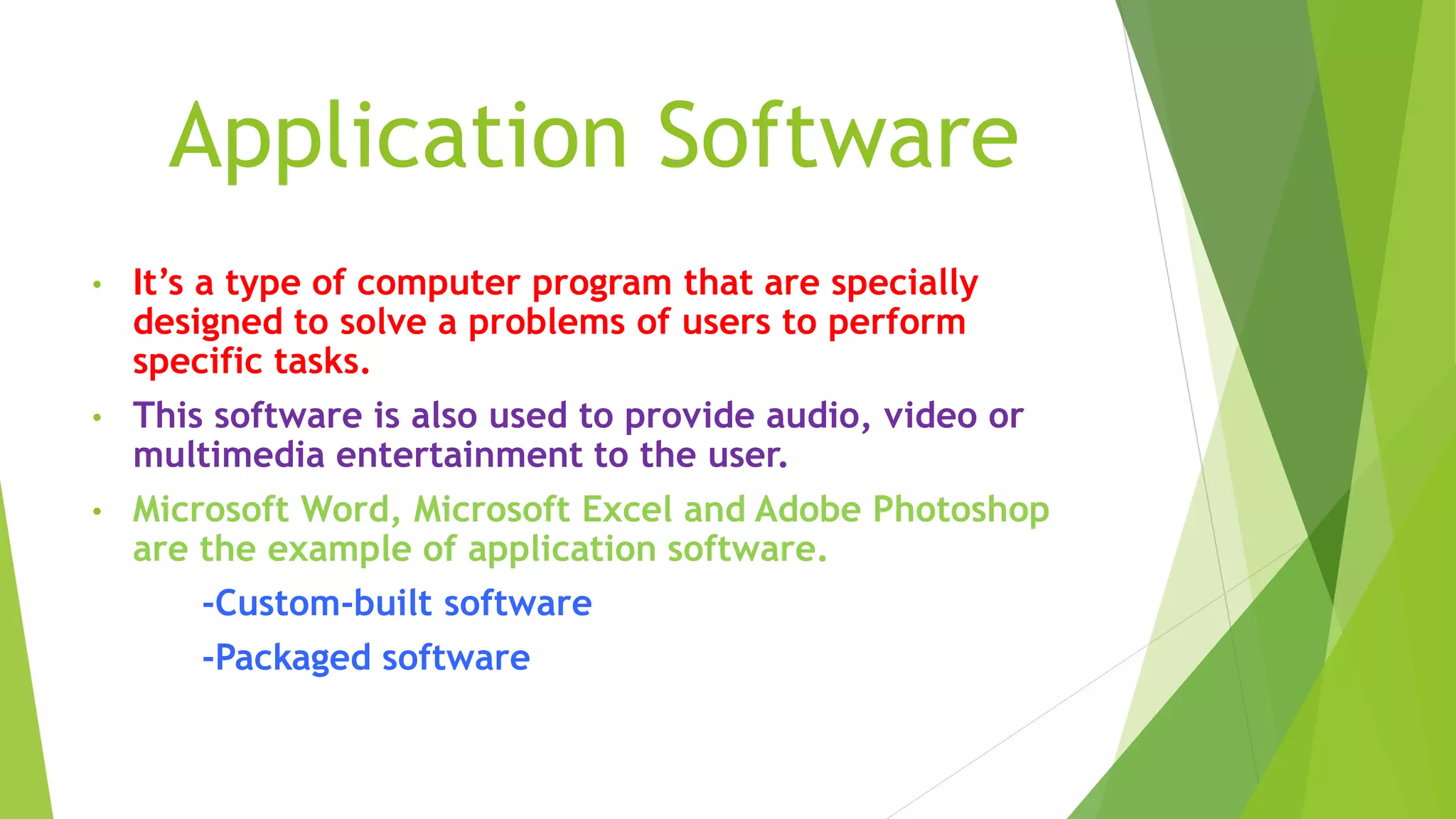 Contents of Computer Software | PPTX | Operating Systems | Computer Software and Applications