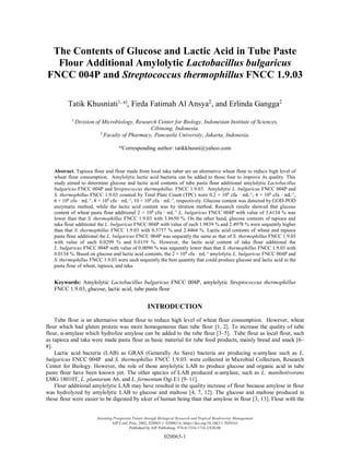 Contents of glucose and lactic acid | PDF