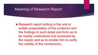 Contents of research report | PPTX