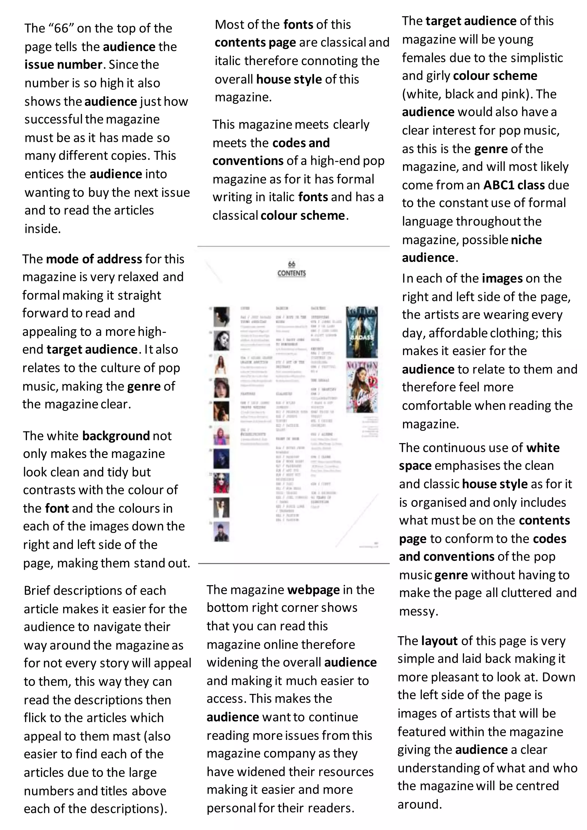 Notion magazine contents page analysis | DOCX