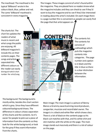 Contents page Billboard | DOCX | Contemporary Hits/Pop/Top 40 | Music