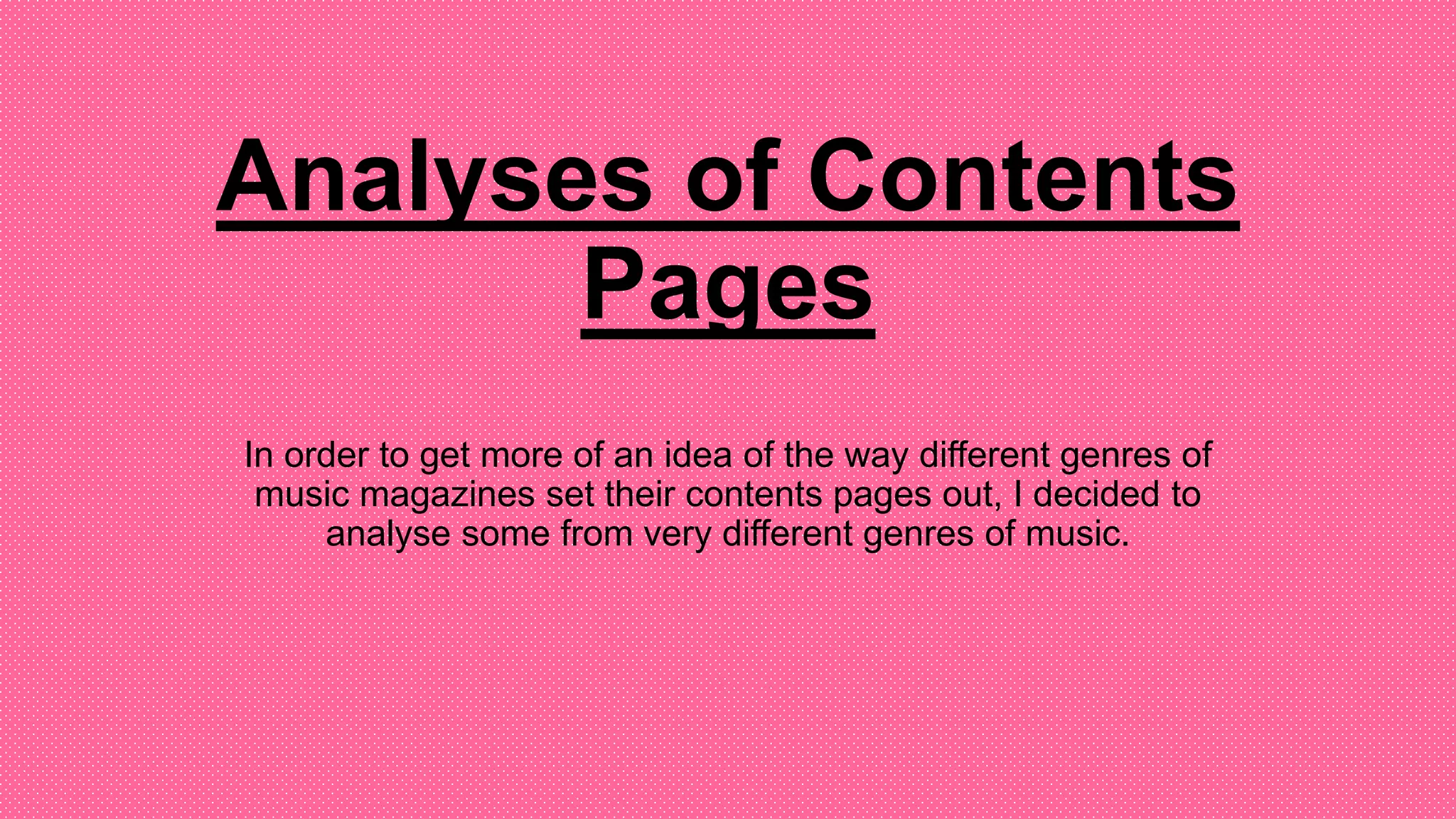 Analyses of contents pages | PPTX | Desktop Publishing | Computer ...