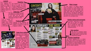 Analyses of contents pages | PPTX | Desktop Publishing | Computer ...