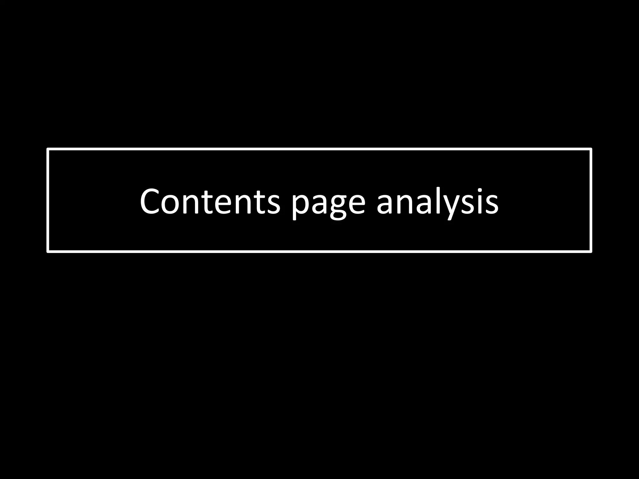 Contents page analysis | PPTX