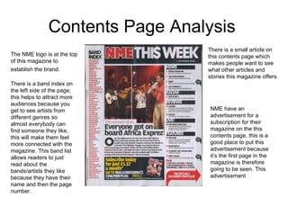 Contents Page Analysis | PPT | Desktop Publishing | Computer Software and Applications