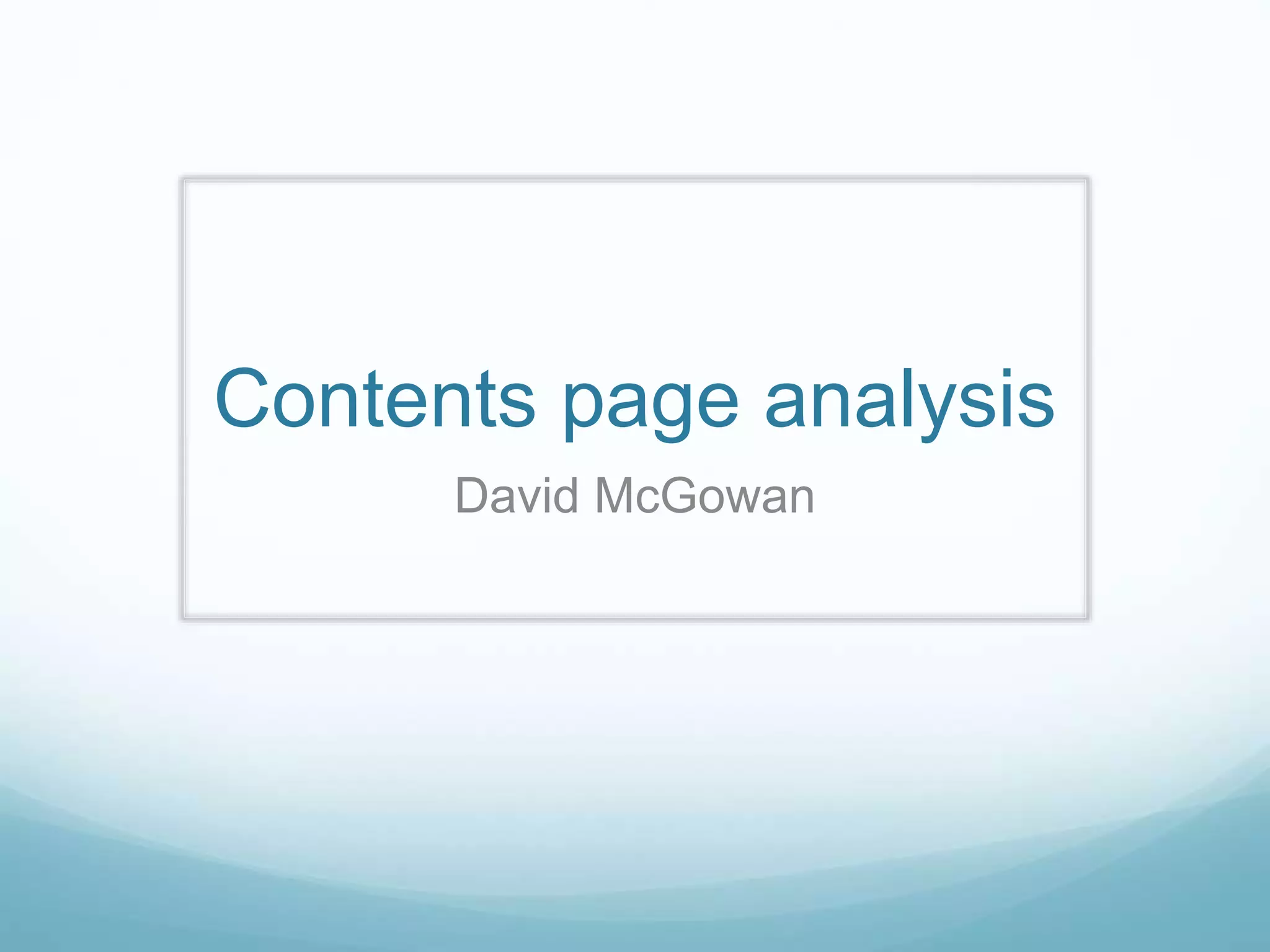 Contents page analysis | PPTX