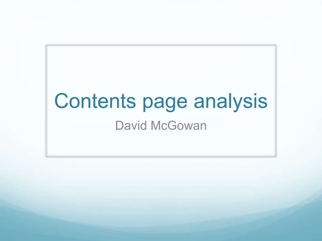 Contents page analysis | PPT