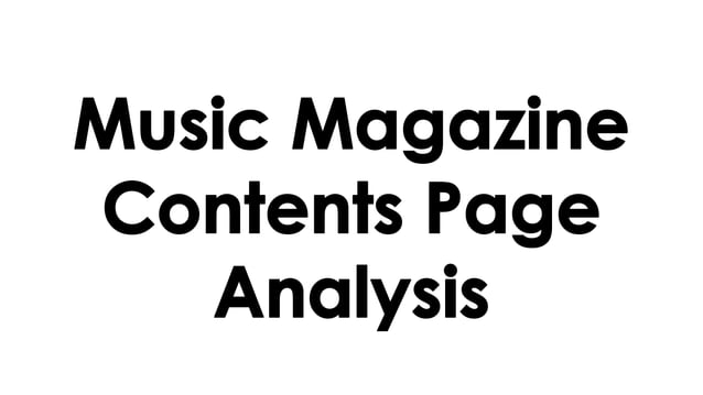 Contents Page Analysis | PPTX