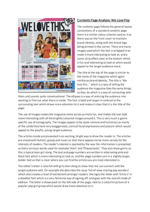 Contents Page Analysis | DOCX