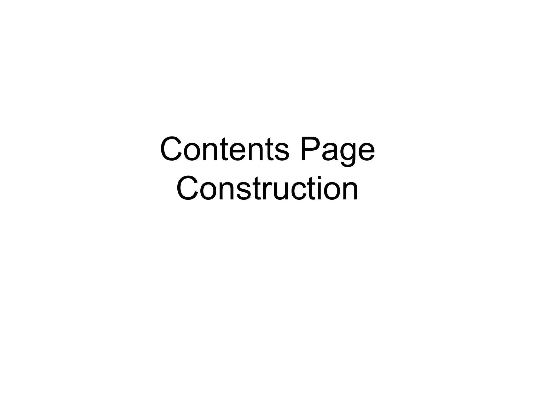 Contents Page Construction | PPTX